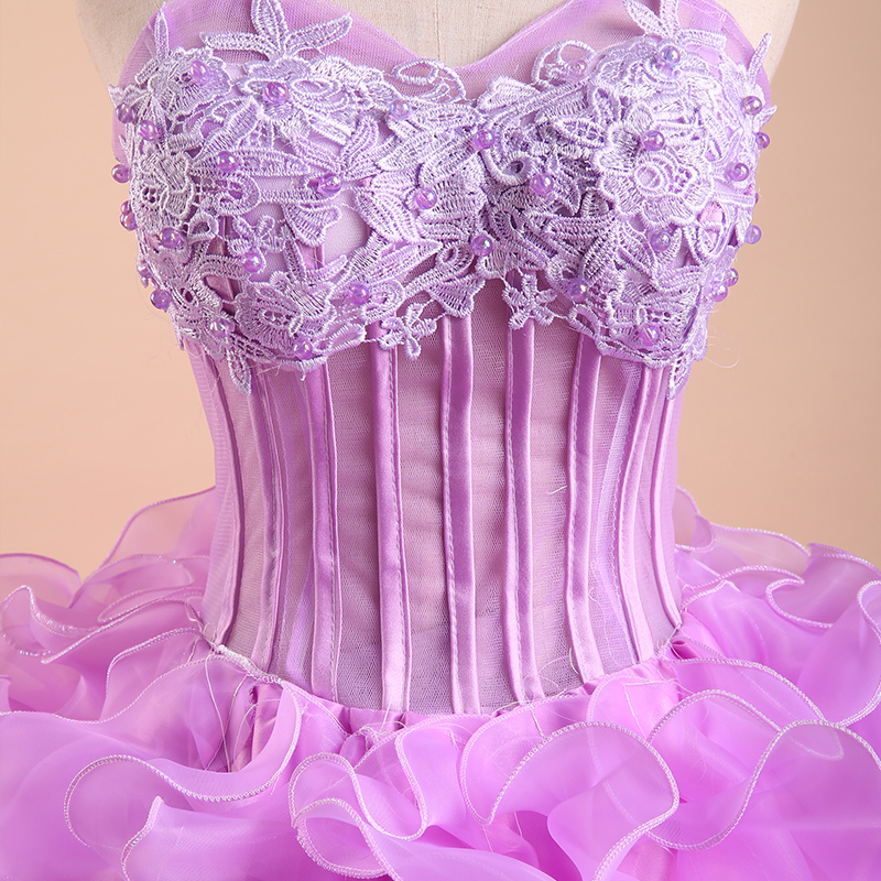 Pretty Lilac Ball Gown Organza Beaded Quinceanera Dresses, Quinceanera ...